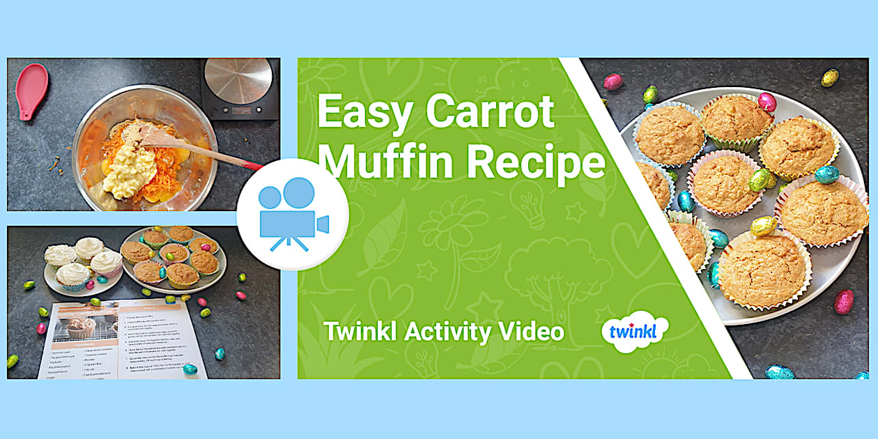 KS2 (Ages 7-11) Activity Video: How to Bake Carrot Muffins