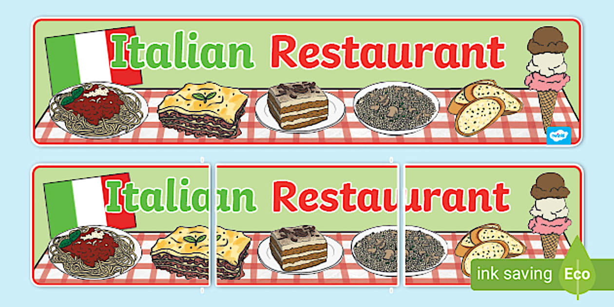 Italian Restaurant Role Play Display Banner
