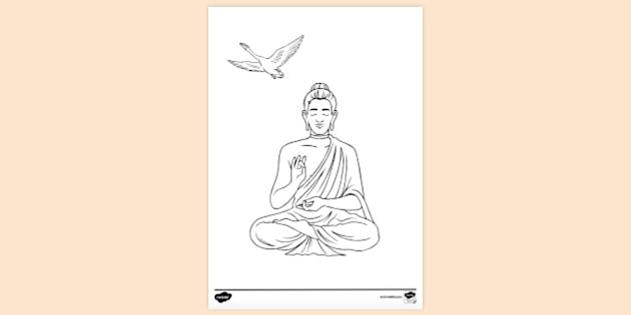 Buddha Colouring Page (teacher made) - Twinkl