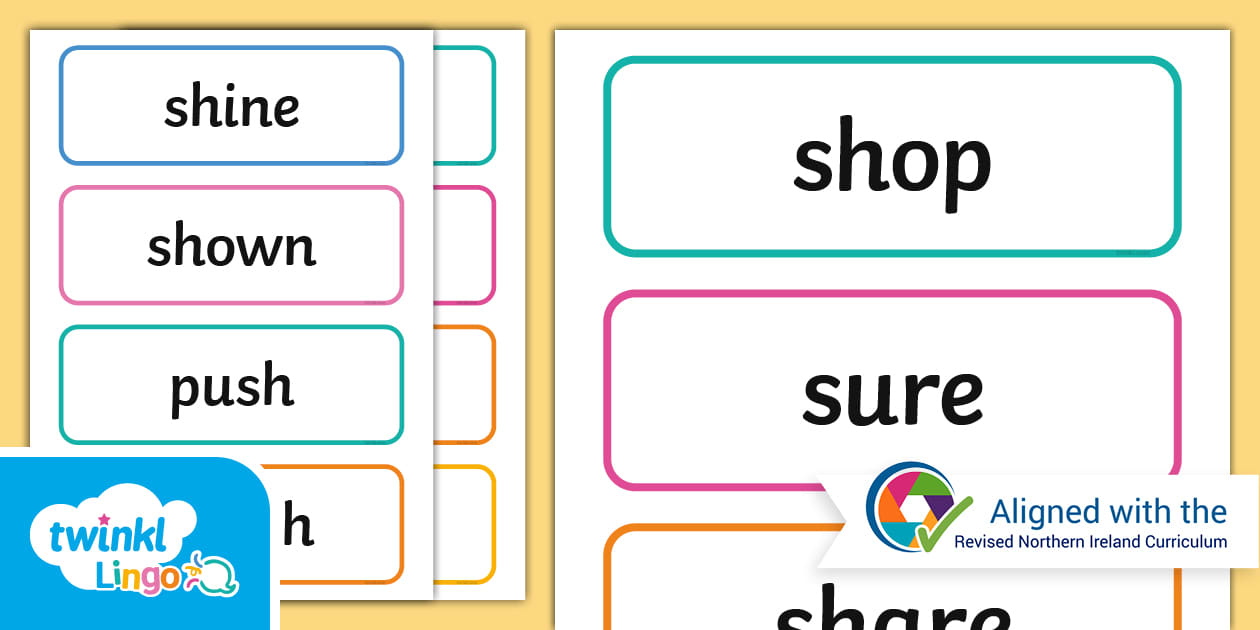 Linguistic Phonics Stage 5/6 Phase 3b 'sh/s' Sound Word Cards