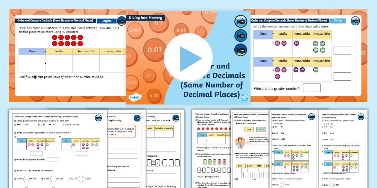 👉 Y5 Dim Step 8 Order And Compare Decimals Same Num Of Dps