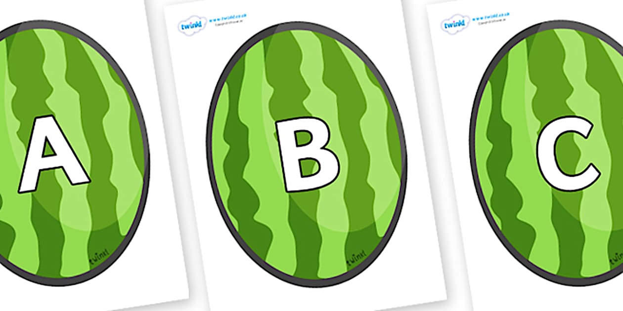 A-Z Alphabet on Melons (Vertical) (teacher made) - Twinkl