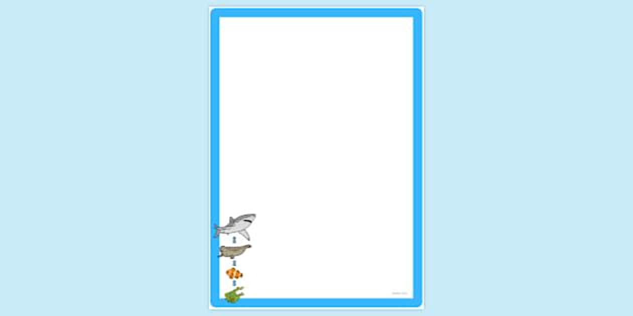 Simple Ocean Food Chain Page Border | Page Borders | Twinkl