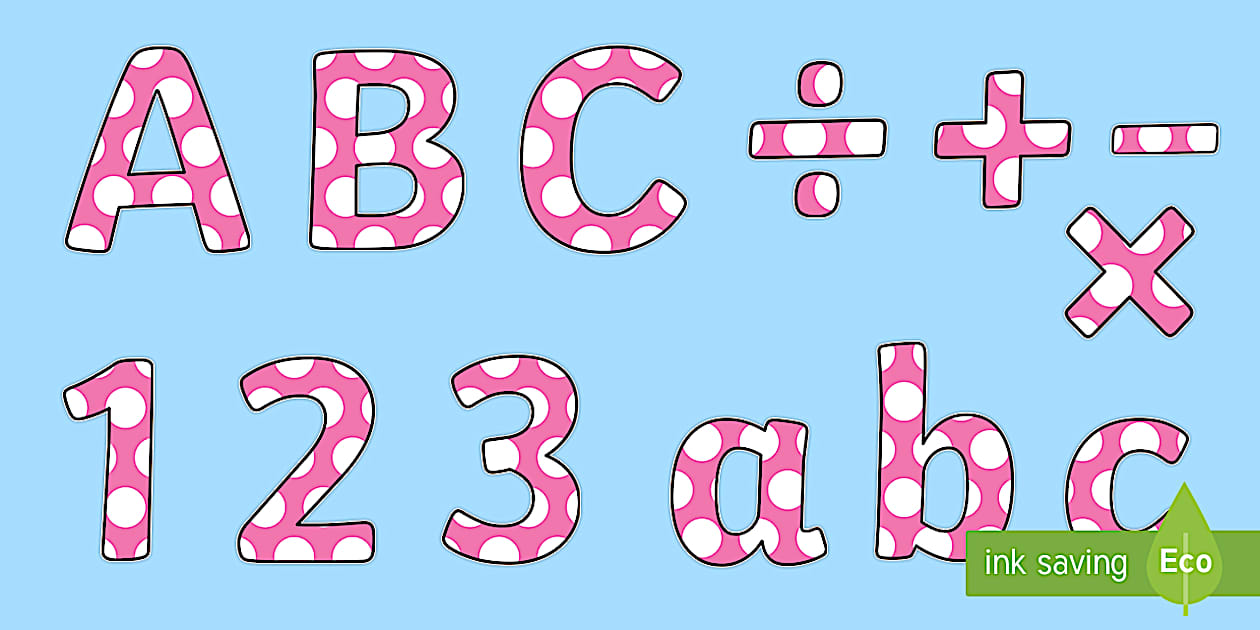 Polka Dots Lowercase Display Lettering - Twinkl