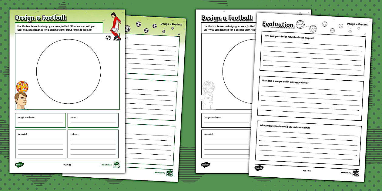 Design a Football Worksheet (teacher made) - Twinkl