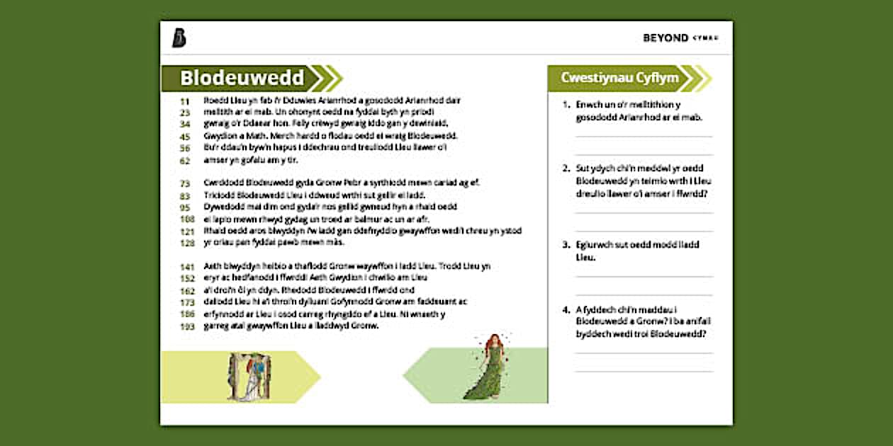 Blodeuwedd: Stori Munud (teacher made) - Twinkl