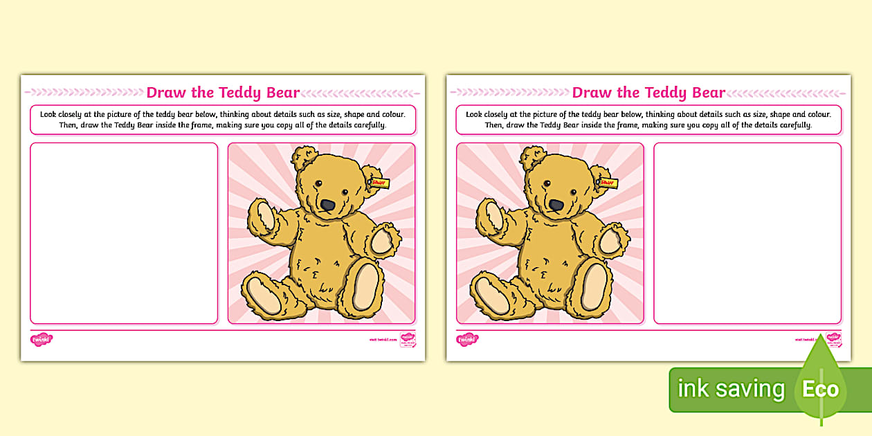 Draw the Teddy Bear Art Activity (Teacher-Made) - Twinkl