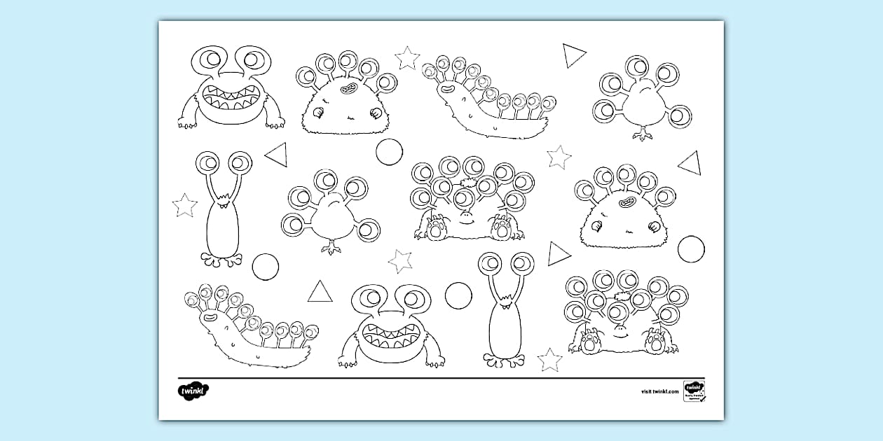 Monster Doodle Colouring Page (teacher made) - Twinkl