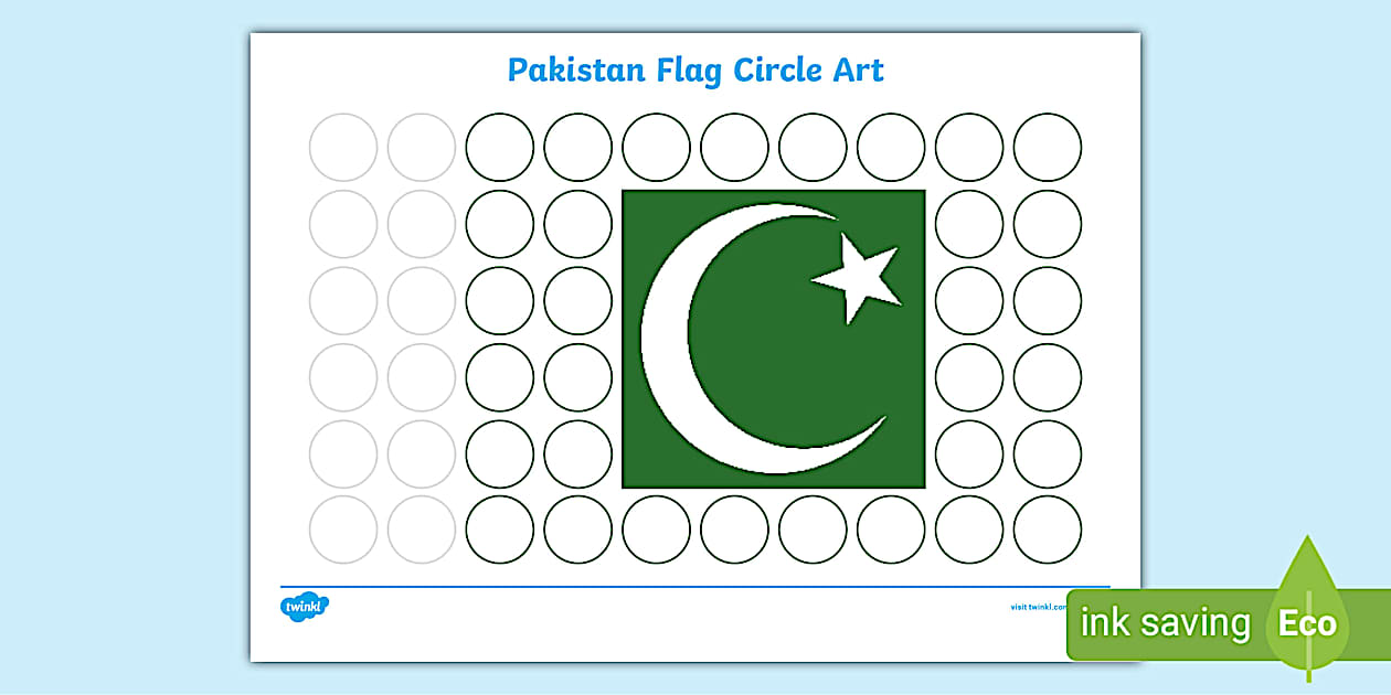 Pakistan Flag Circle Art Worksheet | Twinkl KS1 | Geography