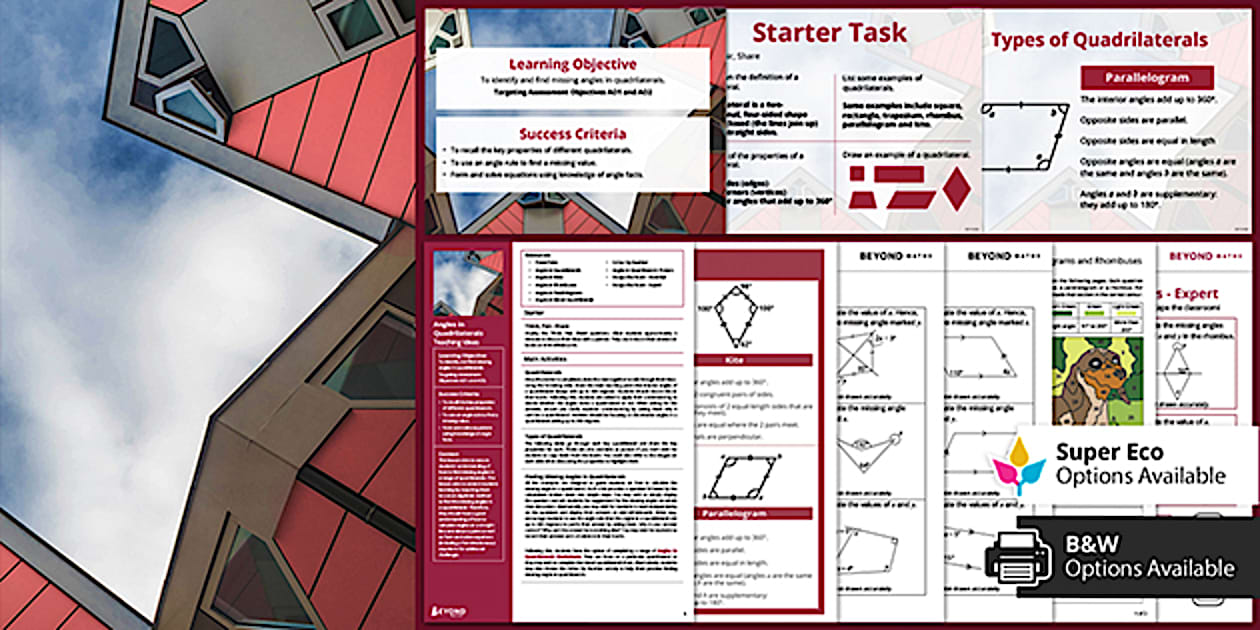 👉 Angles in Quadrilaterals Lesson Pack - Expert | KS3 Maths
