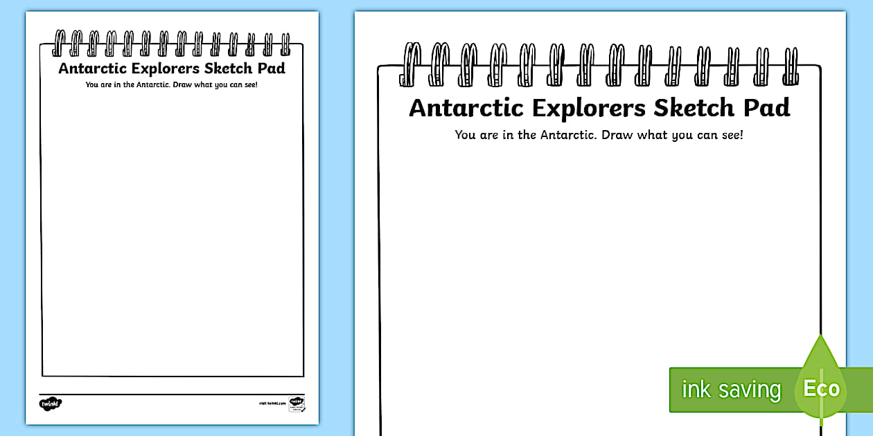 Editable Antarctic Explorers Sketch Pad Activity - Twinkl