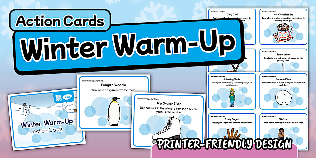 Winter Warm-Up Action Cards