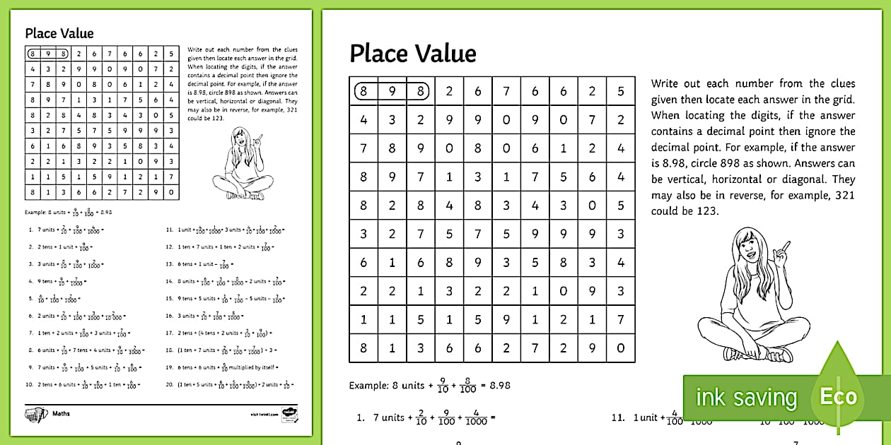 Number Grid: Place Value (teacher made) - Twinkl