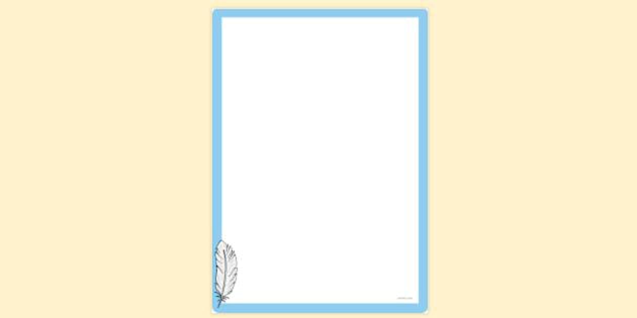 Simple Blank Feather of Peace Page Border | Twinkl - Twinkl