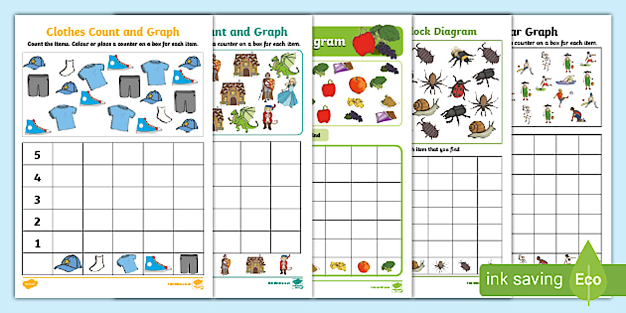 Editable Count and Graph Activity Sheet Pack (teacher made)