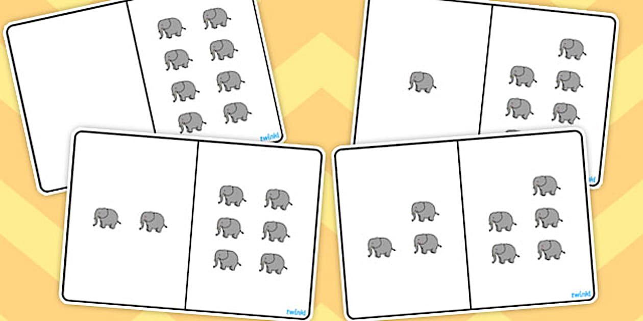 Elephant Counting Number Bonds to 8 (Teacher-Made) - Twinkl