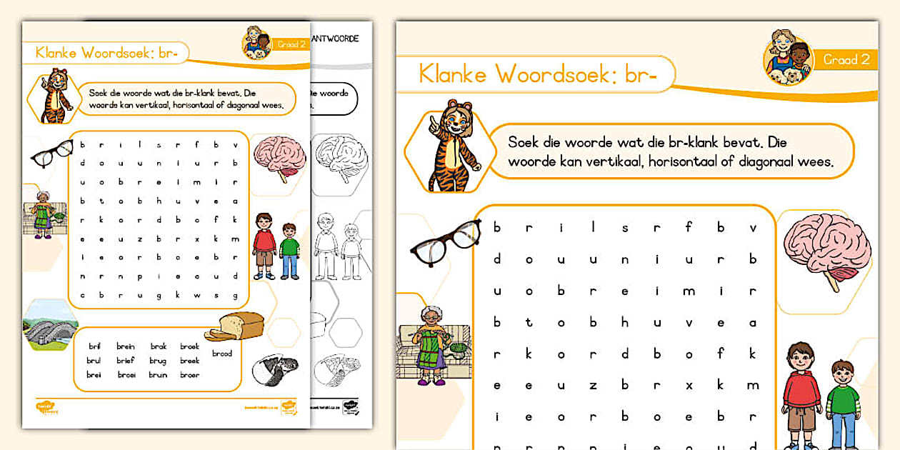 FREE! - Graad 2 Klanke Woordsoek br- (teacher made) - Twinkl
