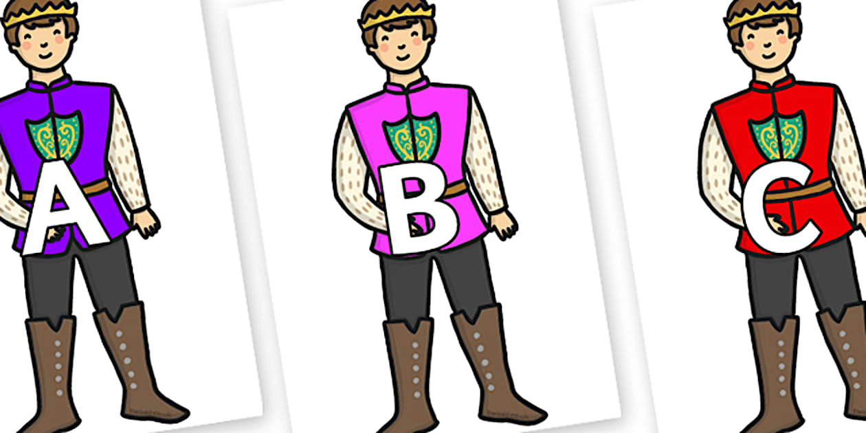 Cursive A-Z Alphabet on Sleeping Beauty Prince - Twinkl