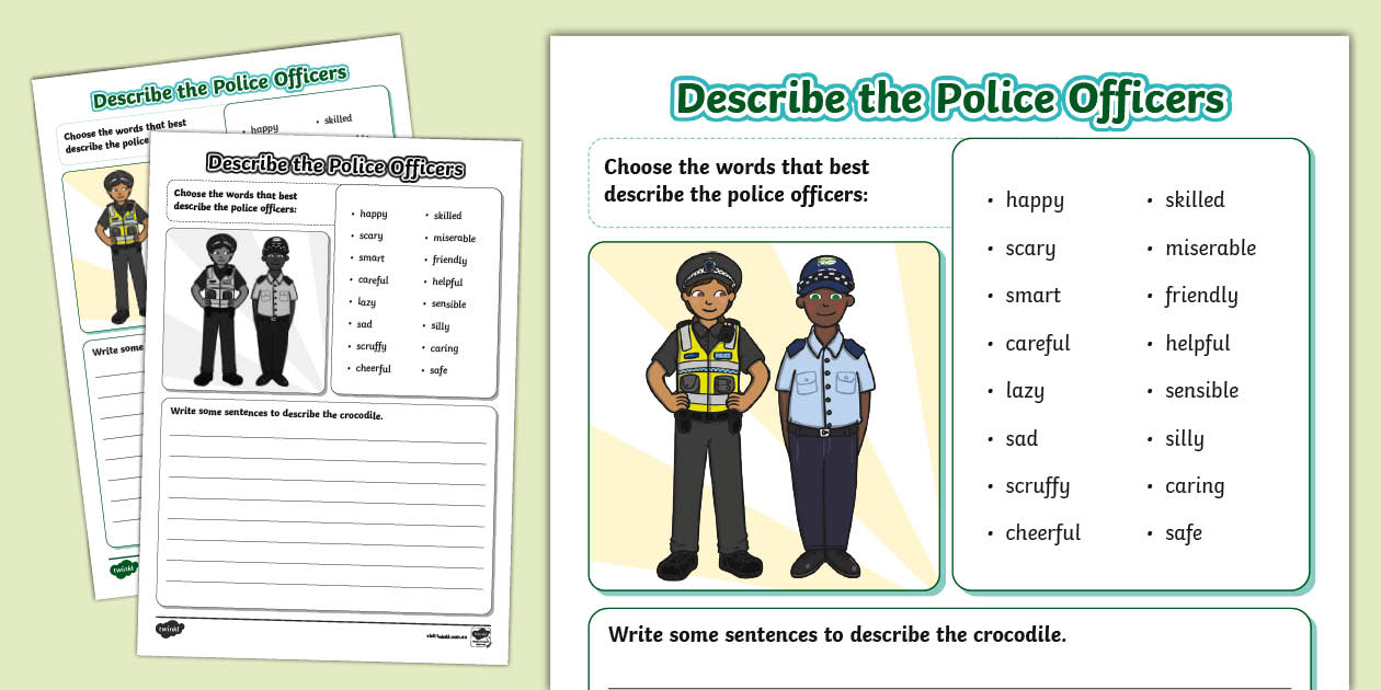 Describe the Police Officers Worksheet (Teacher-Made)