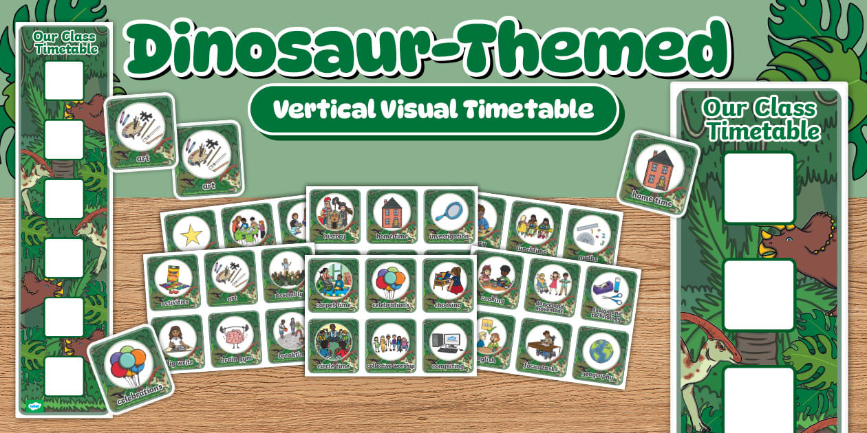 Dinosaur Themed Visual Timetable Display