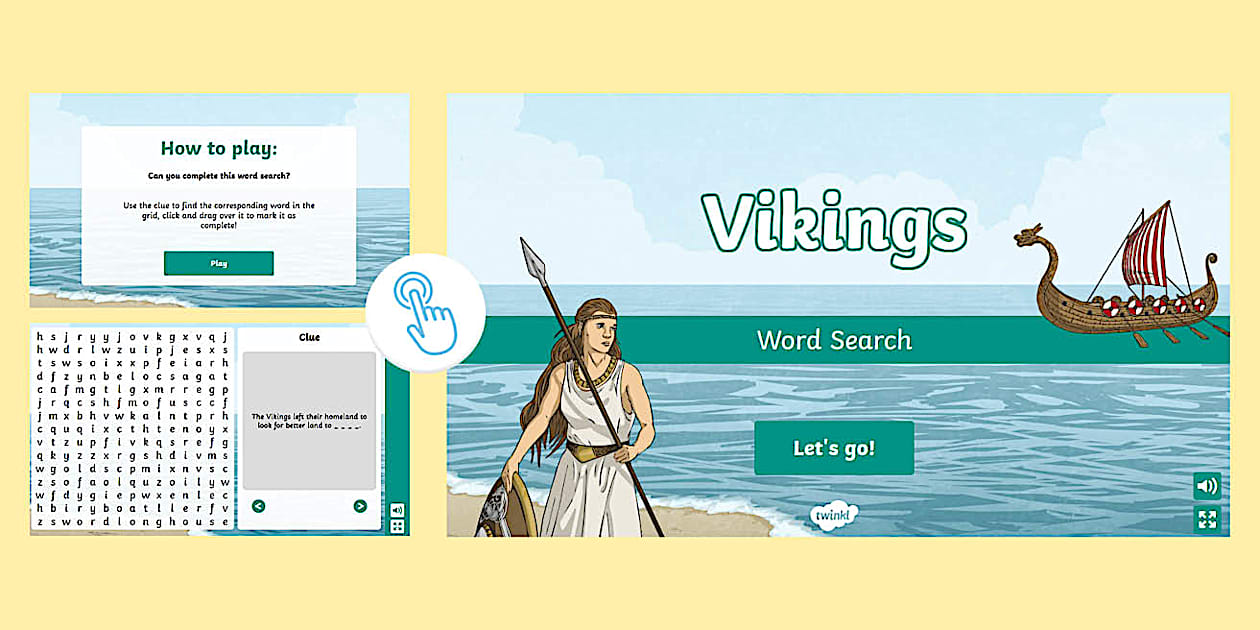KS2 Vikings Find the Answer Interactive Word Search | Twinkl