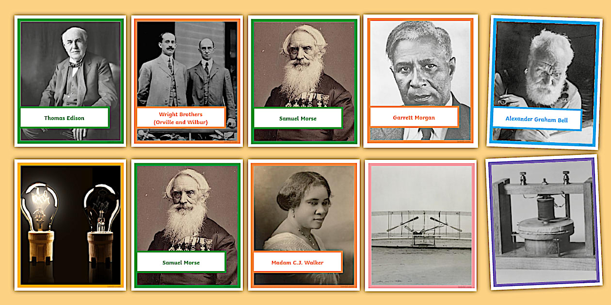 Inventions and Inventors Matching Cards for 3rd-5th Grade