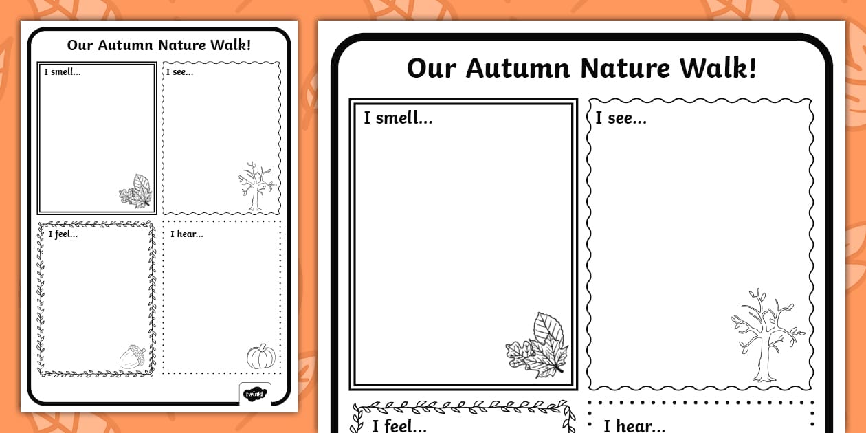 Our Autumn Nature Walk Writing Frame (teacher made) - Twinkl