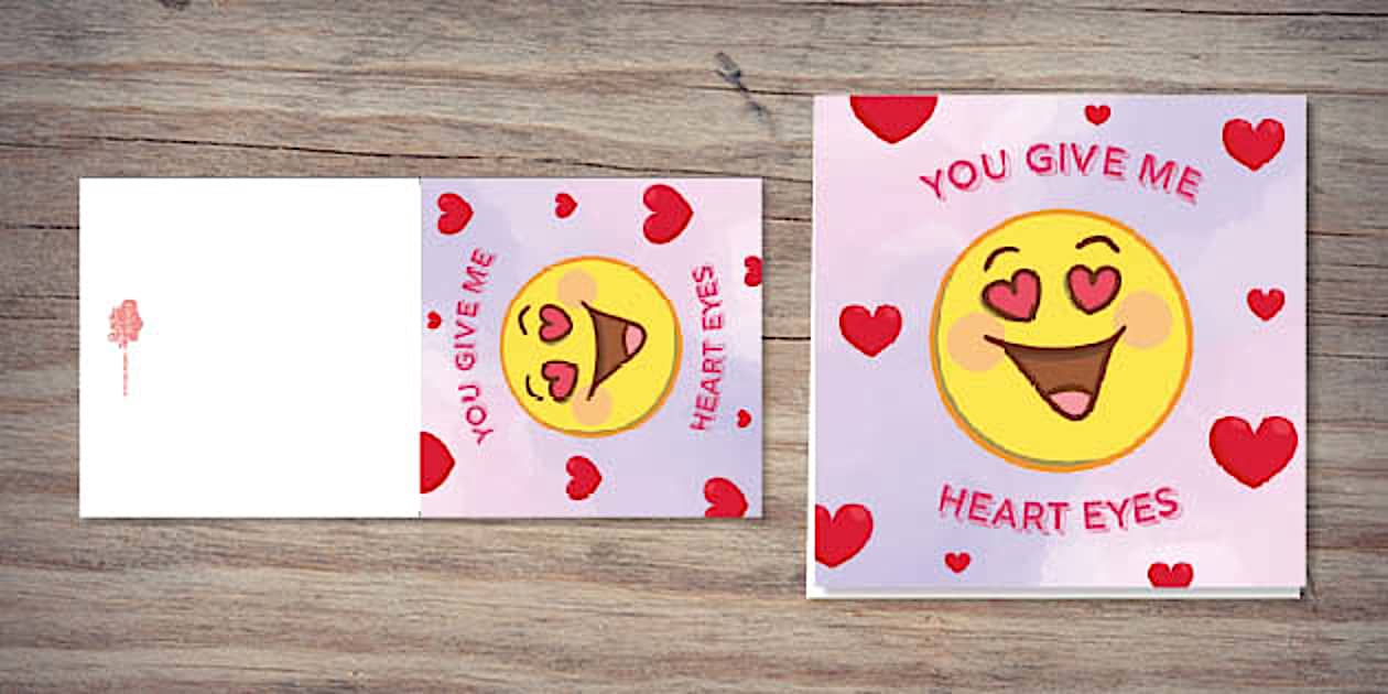 😊 Heart Eyes Valentine's Day Card | Emoji Card | Twinkl Party