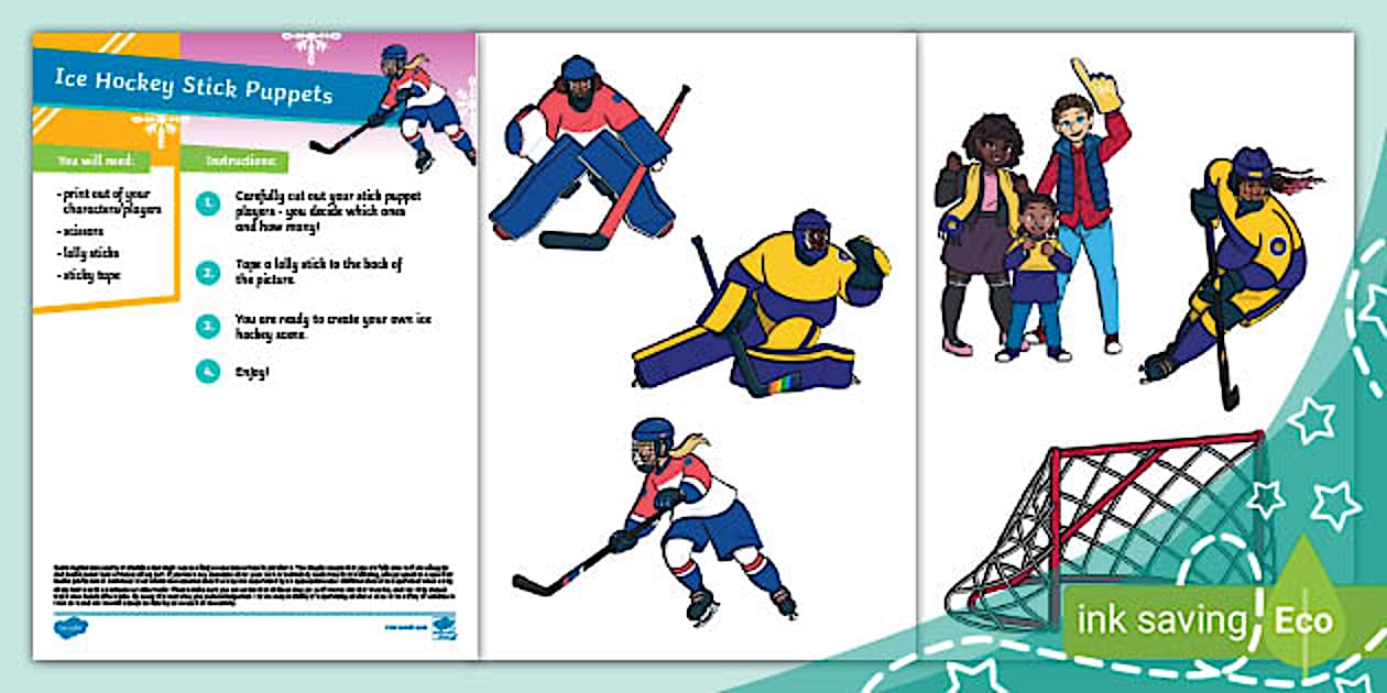 Ice Hockey Stick Puppets - Twinkl