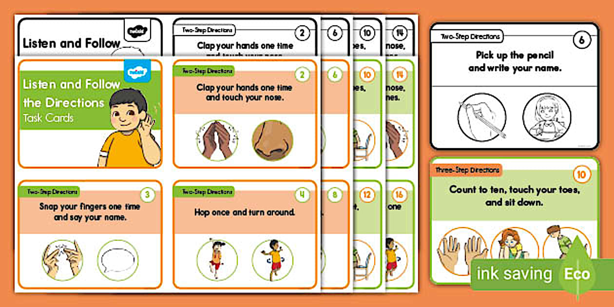 Listen and Follow the Directions Task Cards (Teacher-Made)