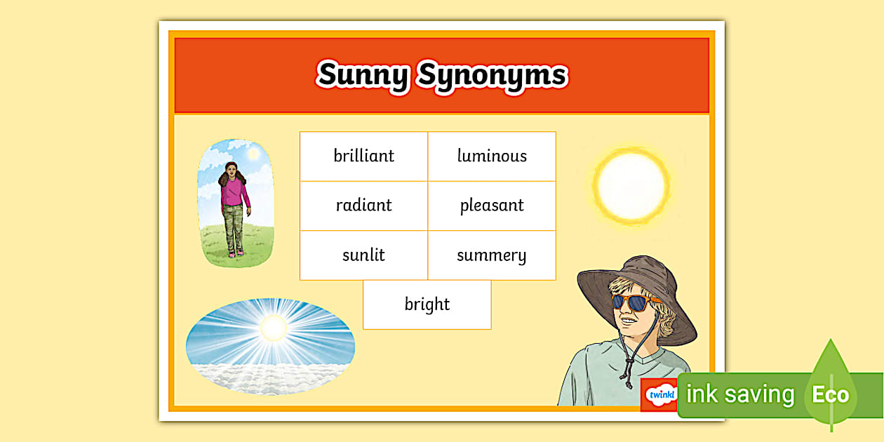 Sunny Synonyms Word Mat (Teacher-Made) - Twinkl