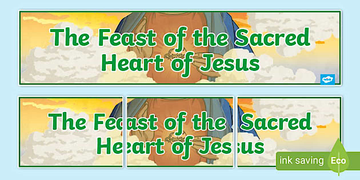 Catholic The Feast of Sacred Heart of Jesus Display Banner