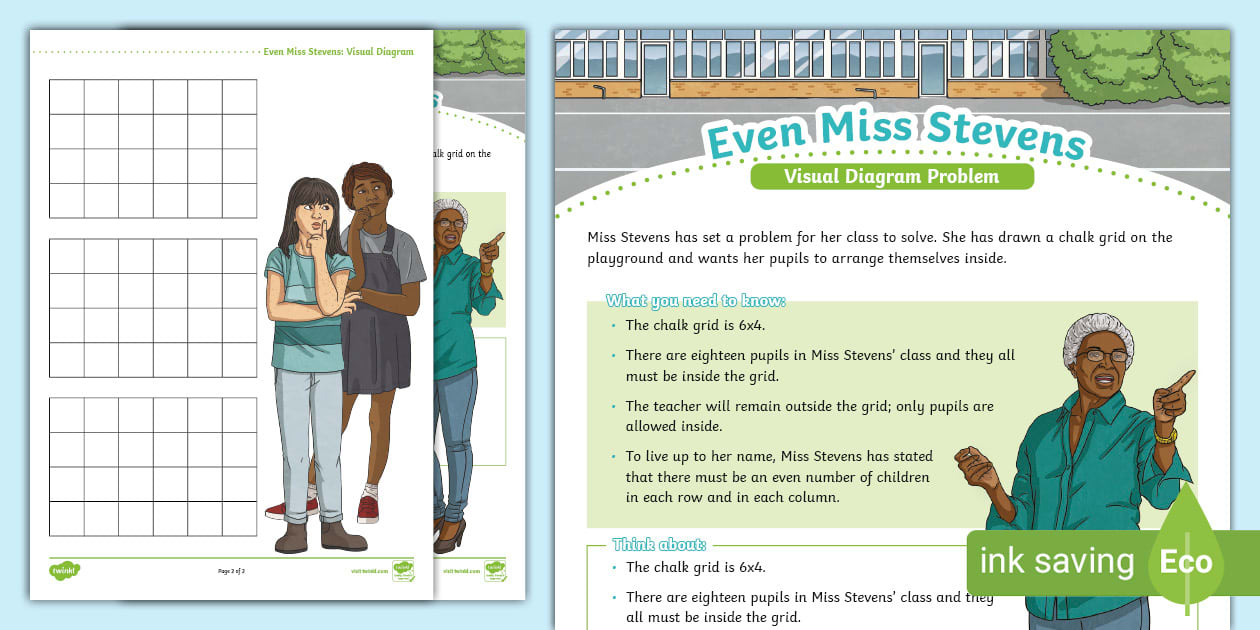 Even Miss Stevens: Visual Diagram Problem Activity Sheets
