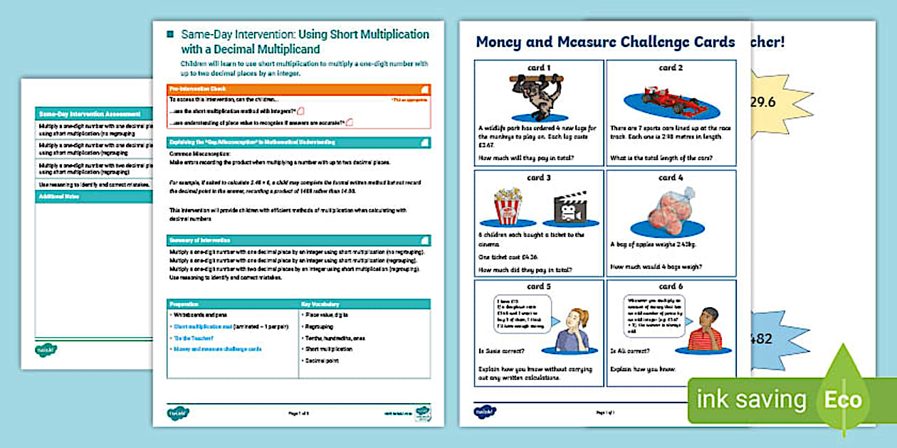 👉 Y6 Intervention: Short Multiplication with a Decimal Multiplicand
