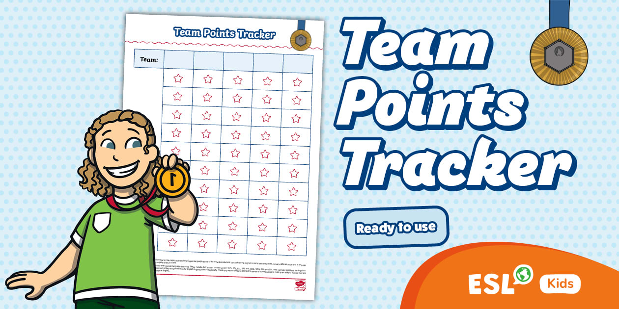 ESL Team Points Tracker for Kids (l'enseignant a fait)