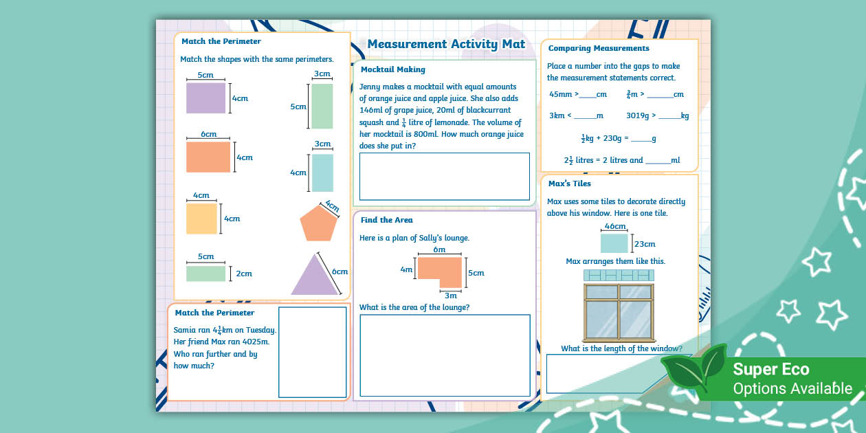 Measurement Activity Mat (Ages 8 - 9) (teacher made)