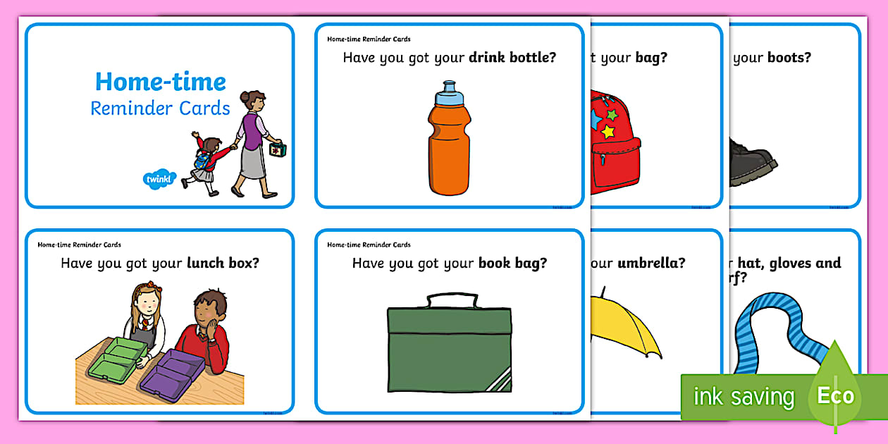 Home Time Reminder Cards (teacher made) - Twinkl