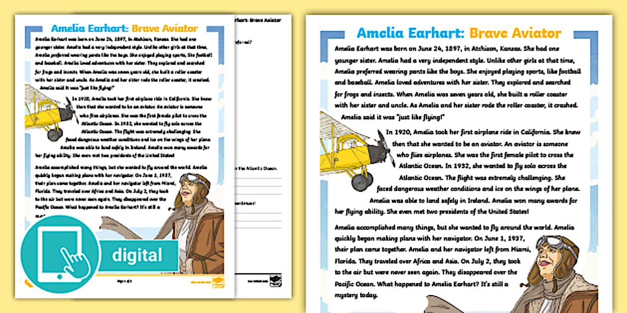 Amelia Earhart Questions and Answers | Aviation | Twinkl USA