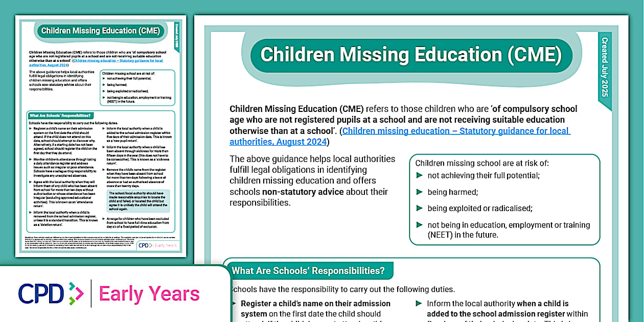 Children Missing Education (CME) | Poster (Teacher-Made)