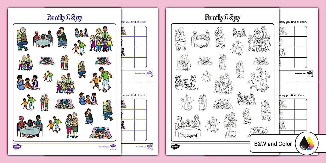 Family I Spy Worksheet (Teacher-Made) - Twinkl