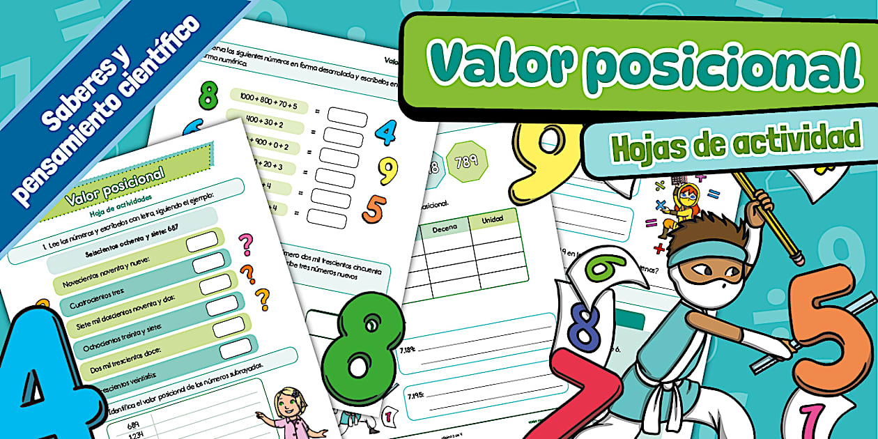 Hoja de actividades para aprender valor posicional