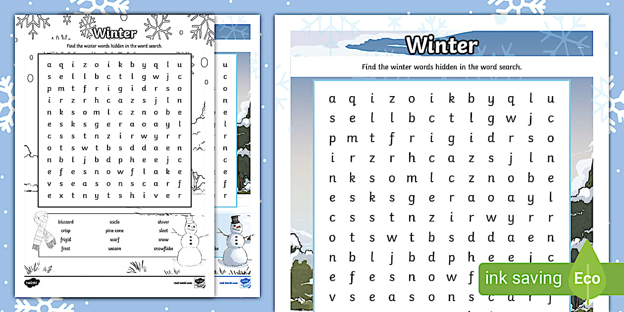 KS2 Winter Word Search