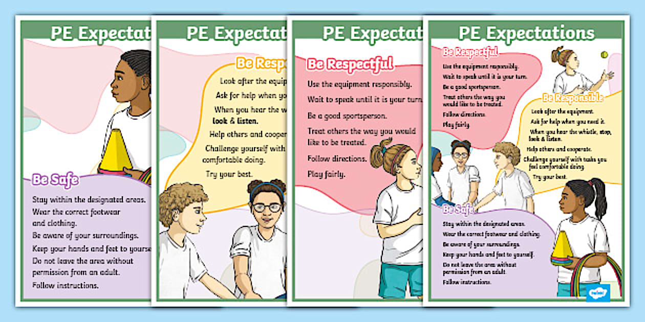 PE Expectations - KS2 - Poster - Twinkl