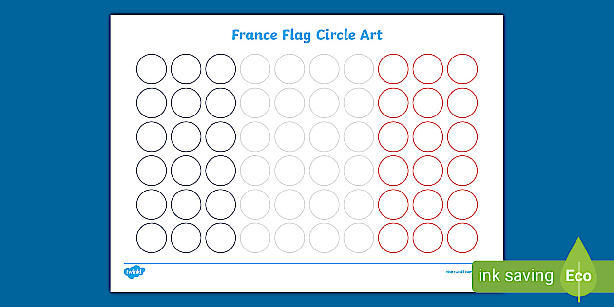 France Flag Circle Art Worksheet (teacher made) - Twinkl