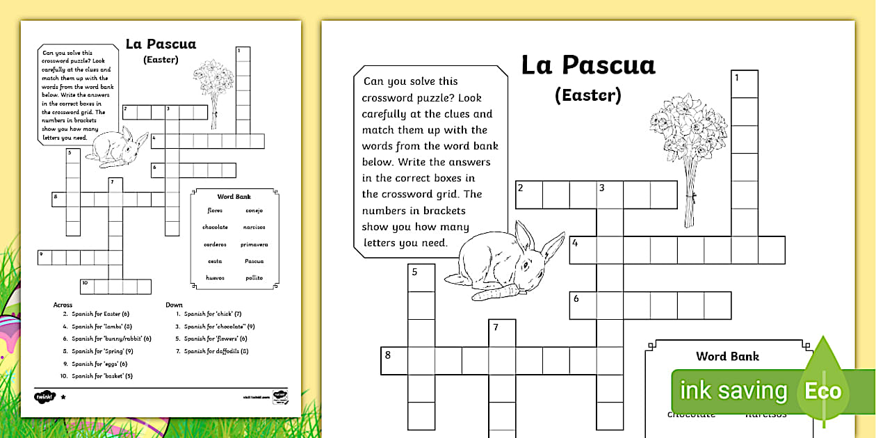 👉 Spanish Easter Crossword - Languages Resources - KS2