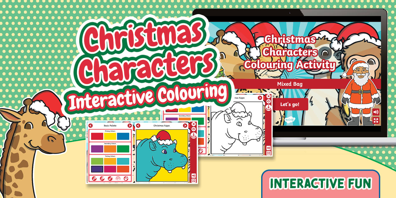 Christmas Characters Interactive Colouring