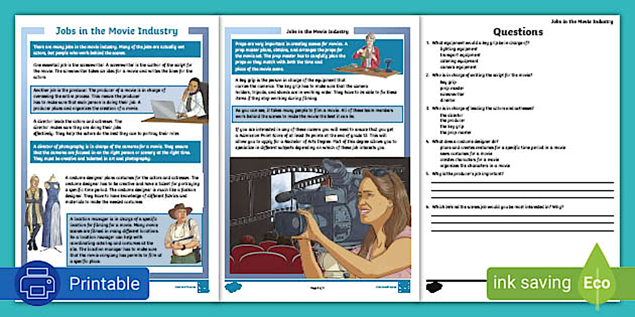 Jobs in the Movie Industry (teacher made) - Twinkl
