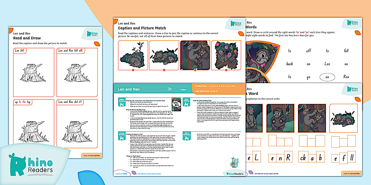 Level 2b Len and Ren Guided Reading Pack (teacher made)