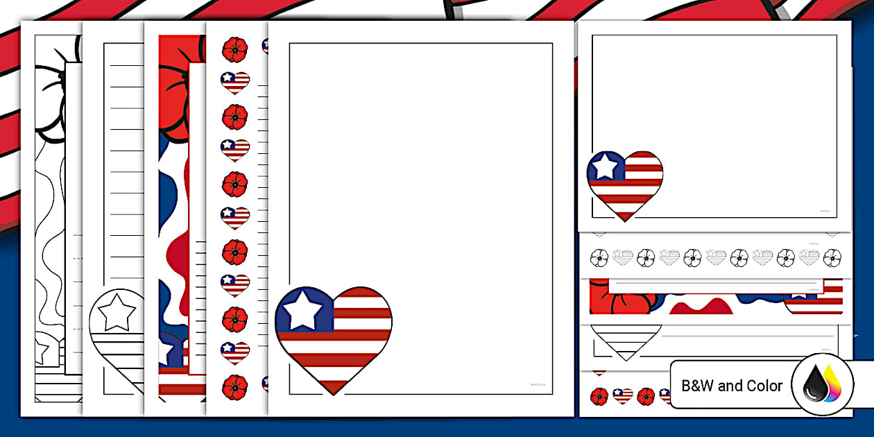 Veterans Day Writing Paper Printable Resource | Twinkl USA