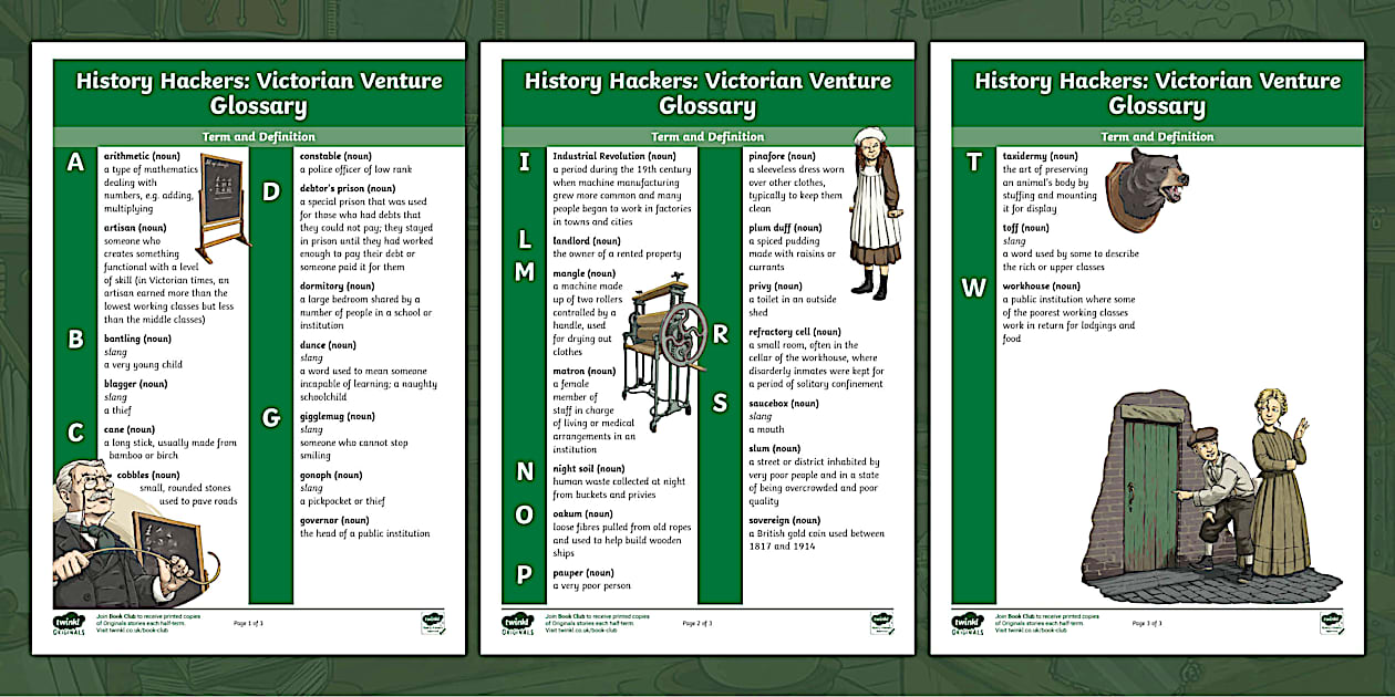 Editable The Victorians Glossary of Terms (History Hackers: Victorian ...